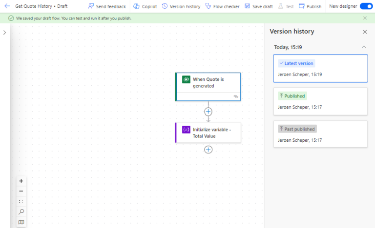 Power Automate Flow supporting Version History - JScheper.com