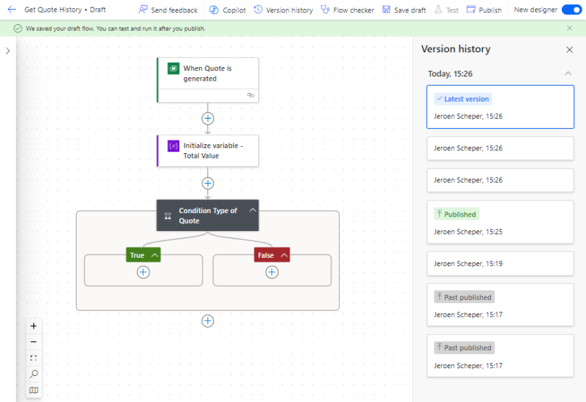Power Automate Flow supporting Version History - JScheper.com
